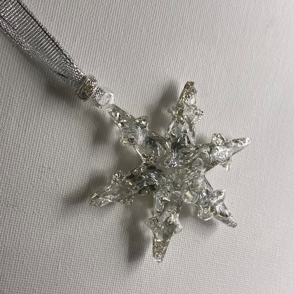 Silver Snowflake Ornament - Etsy