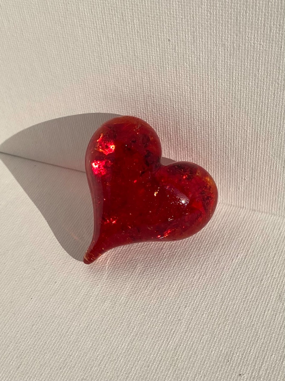 Ruby Red Perfectly Imperfect Heart Paperweight - Small - Etsy