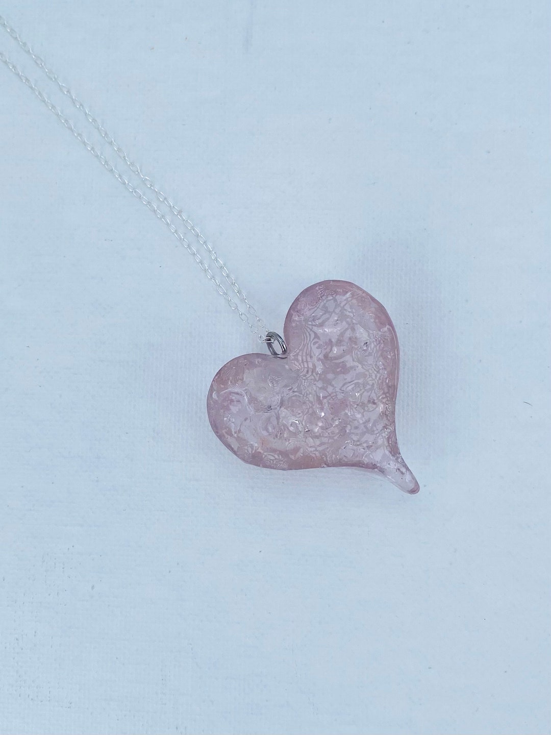 Baby Pink Perfectly Imperfect Heart Necklace - Light Pink - Etsy