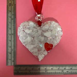 White With Red Detail Perfectly Imperfect Heart Ornament Valentine - Etsy