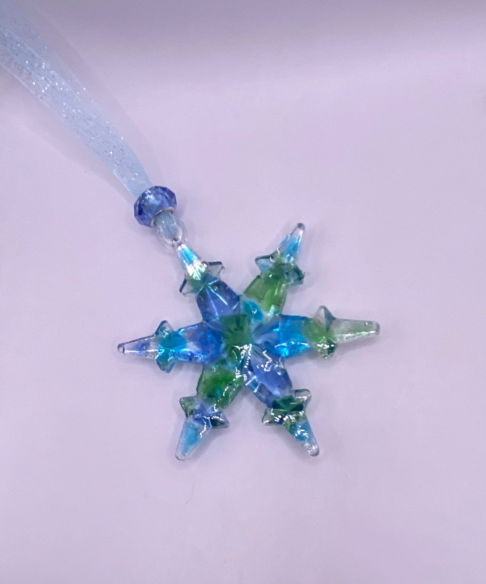 Coastal Snowflake Ornament Made From Sea Glass and Recycled Glass - Etsy