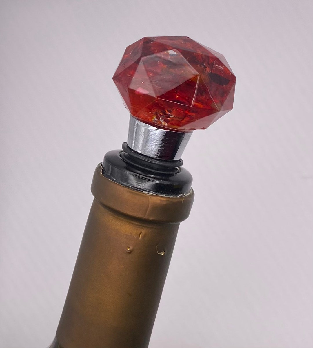 Ruby Red Crushed Recycled Glass Bottle Stopper - Medium - Etsy
