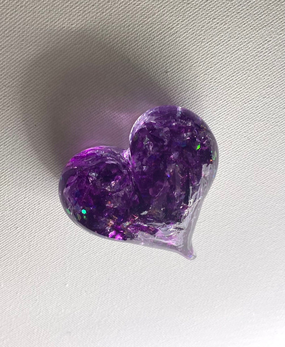 Purple Sparkle Perfectly Imperfect Heart Paperweight - Small - Etsy