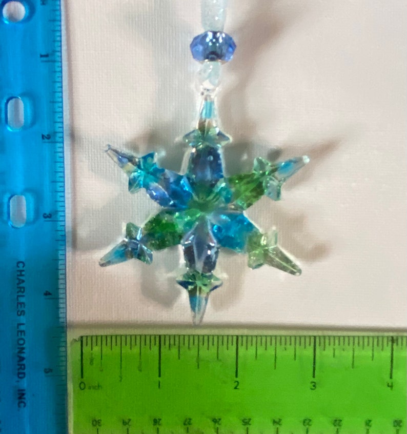 Coastal Snowflake Ornament Made From Sea Glass and Recycled Glass - Etsy