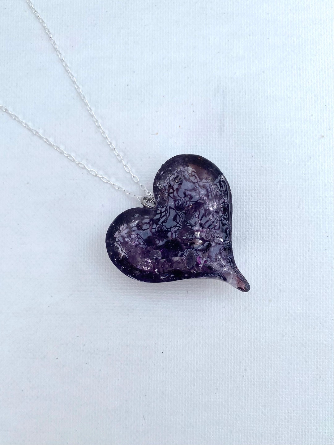 Lovely Purple Perfectly Imperfect Heart Necklace Best Friend Candy ...