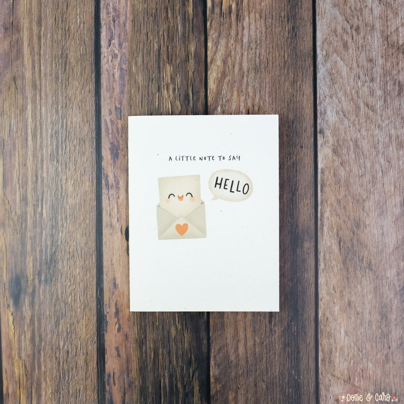 A Little Note to Say Hello Greeting Card | Thinking of You Card | Miss ...