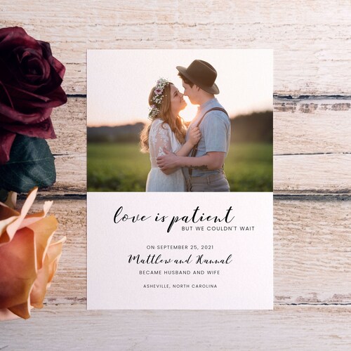 Love is Patient but We Are Not Elopement Announcement INSTANT - Etsy