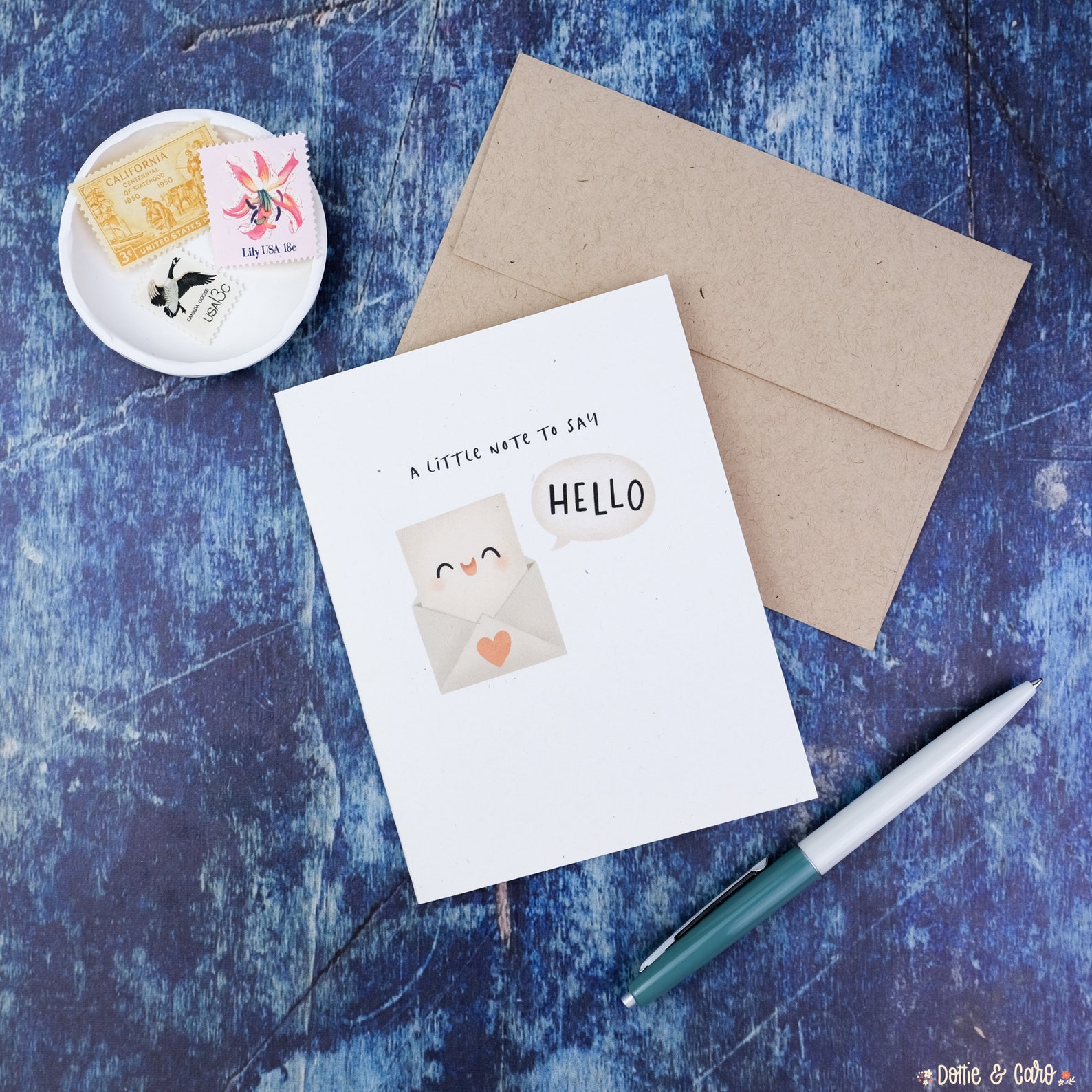A Little Note to Say Hello Greeting Card Thinking of You | Etsy