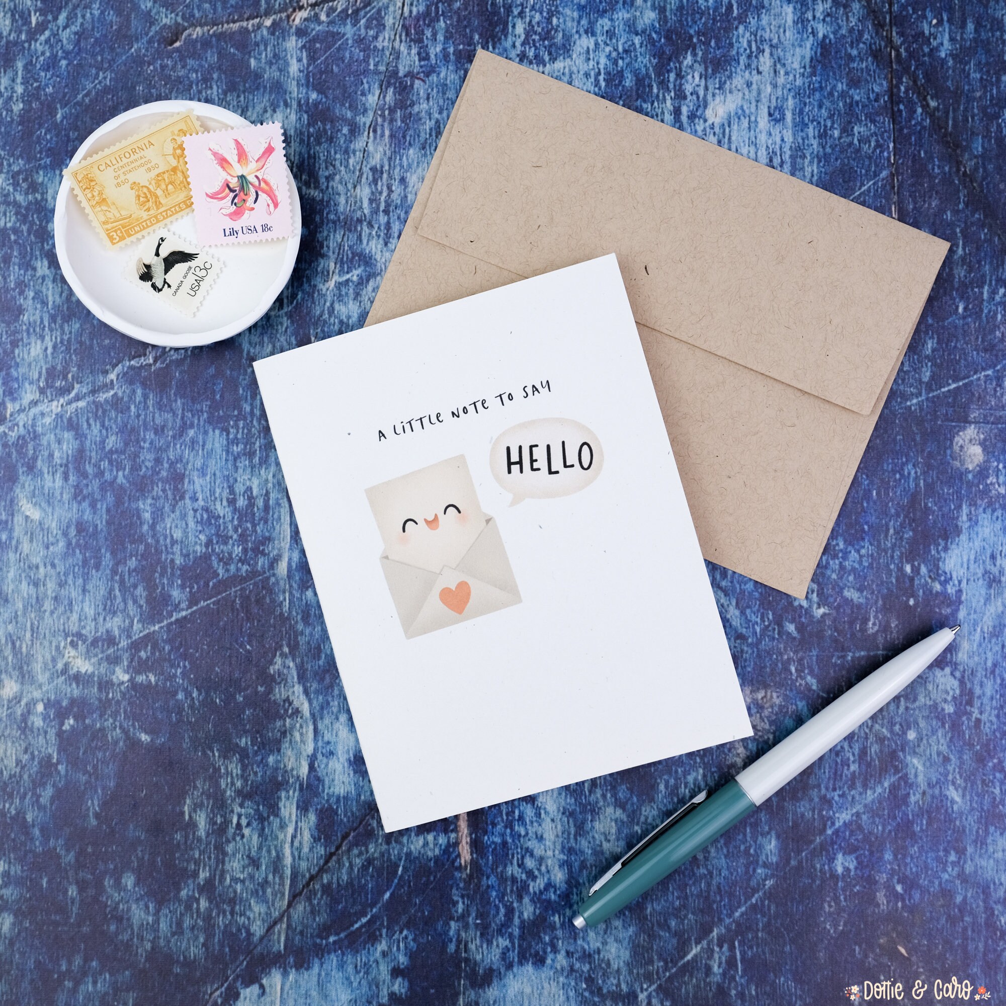 A Little Note to Say Hello Greeting Card Thinking of You - Etsy Australia