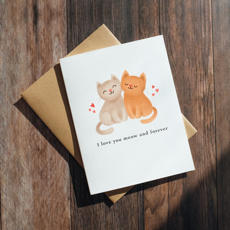 Cat Love Card - Etsy