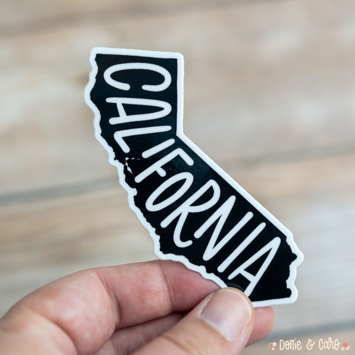 California State Outline Hand Lettered 3 Vinyl Sticker | Etsy