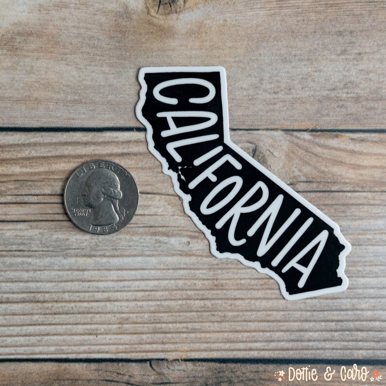 California State Outline Hand Lettered 3 Vinyl Sticker | Etsy