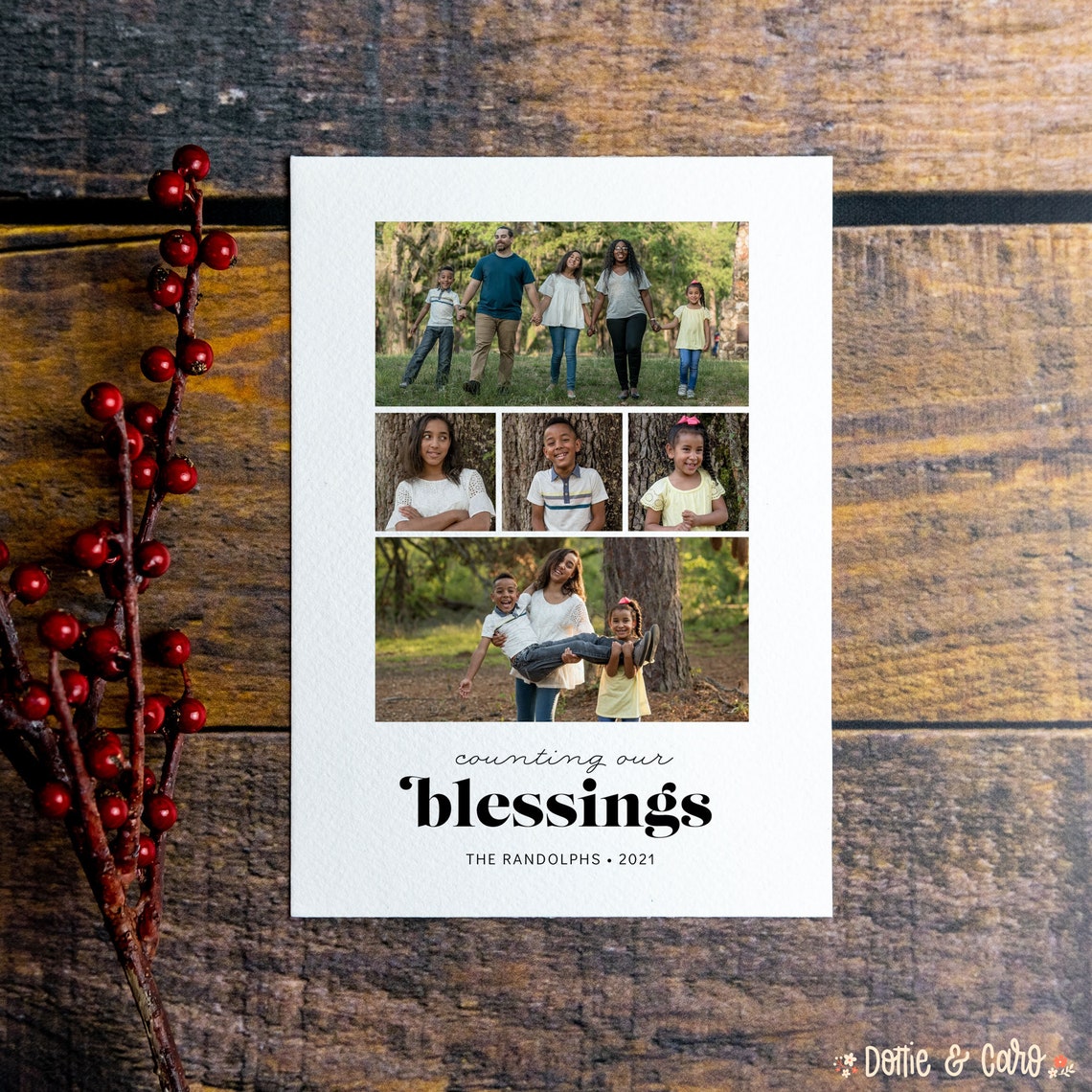 Counting Our Blessings Multiple Photo Digital Holiday Card | Photo ...
