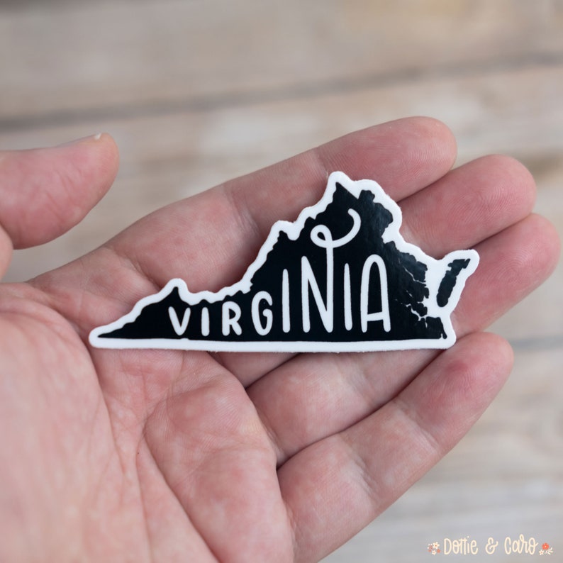 Virginia State Outline Hand Lettered 3 Die Cut Vinyl - Etsy