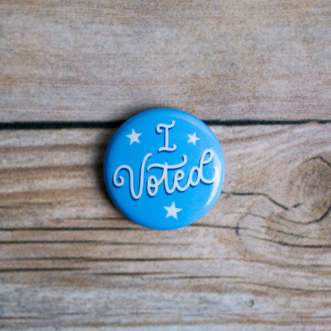 Blue Script I Voted Pinback Button 1 Inch Pin - Etsy