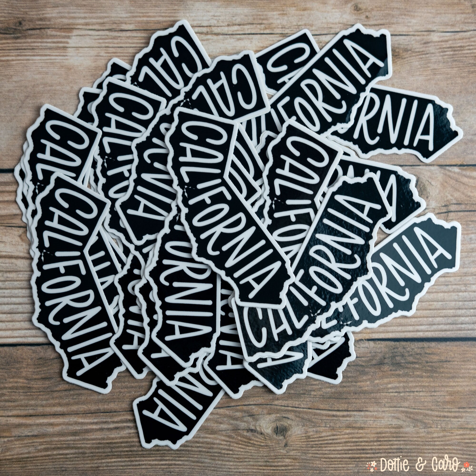 California State Outline Hand Lettered 3 Vinyl Sticker | Etsy