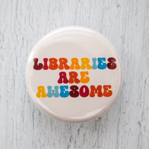 Library Buttons - Etsy