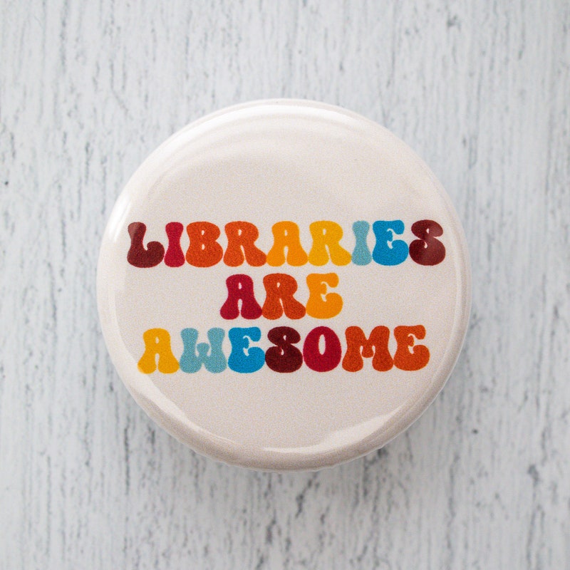 Library Buttons - Etsy