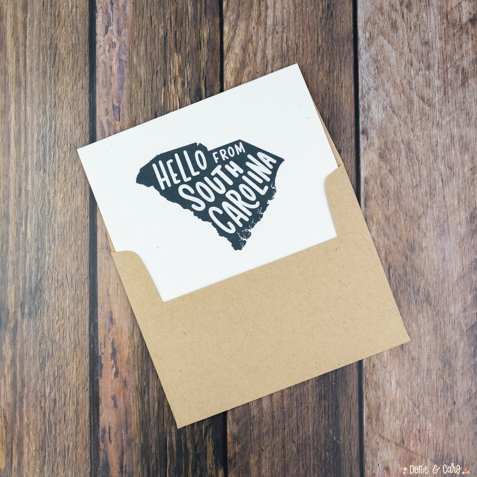 Hello From South Carolina Card Hand Lettered Card A2 Size - Etsy