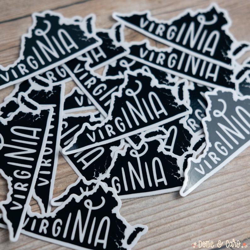 Virginia State Outline Hand Lettered 3 Die Cut Vinyl - Etsy