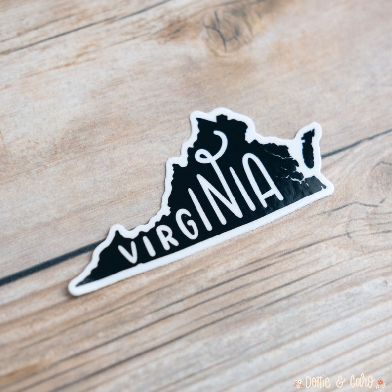 Virginia State Outline Hand Lettered 3 Die Cut Vinyl - Etsy