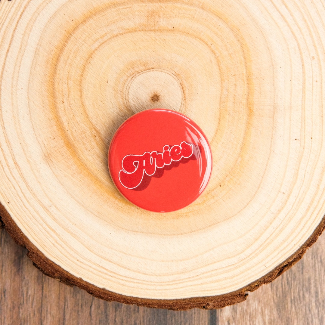 Aries Retro Pinback Button | Zodiac Button | 1.25 Inch Pin - Etsy