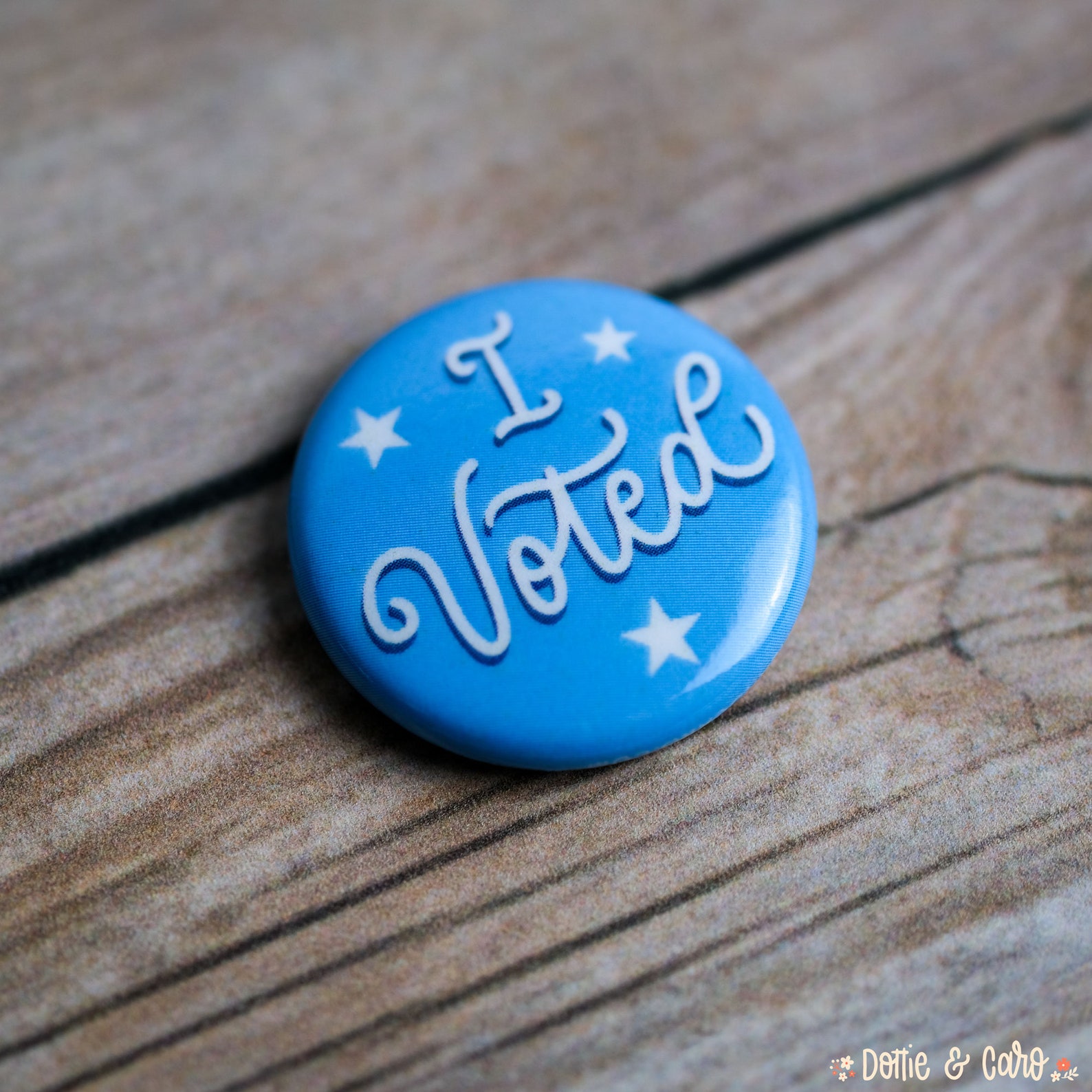 Blue Script I Voted Pinback Button 1 Inch Pin - Etsy