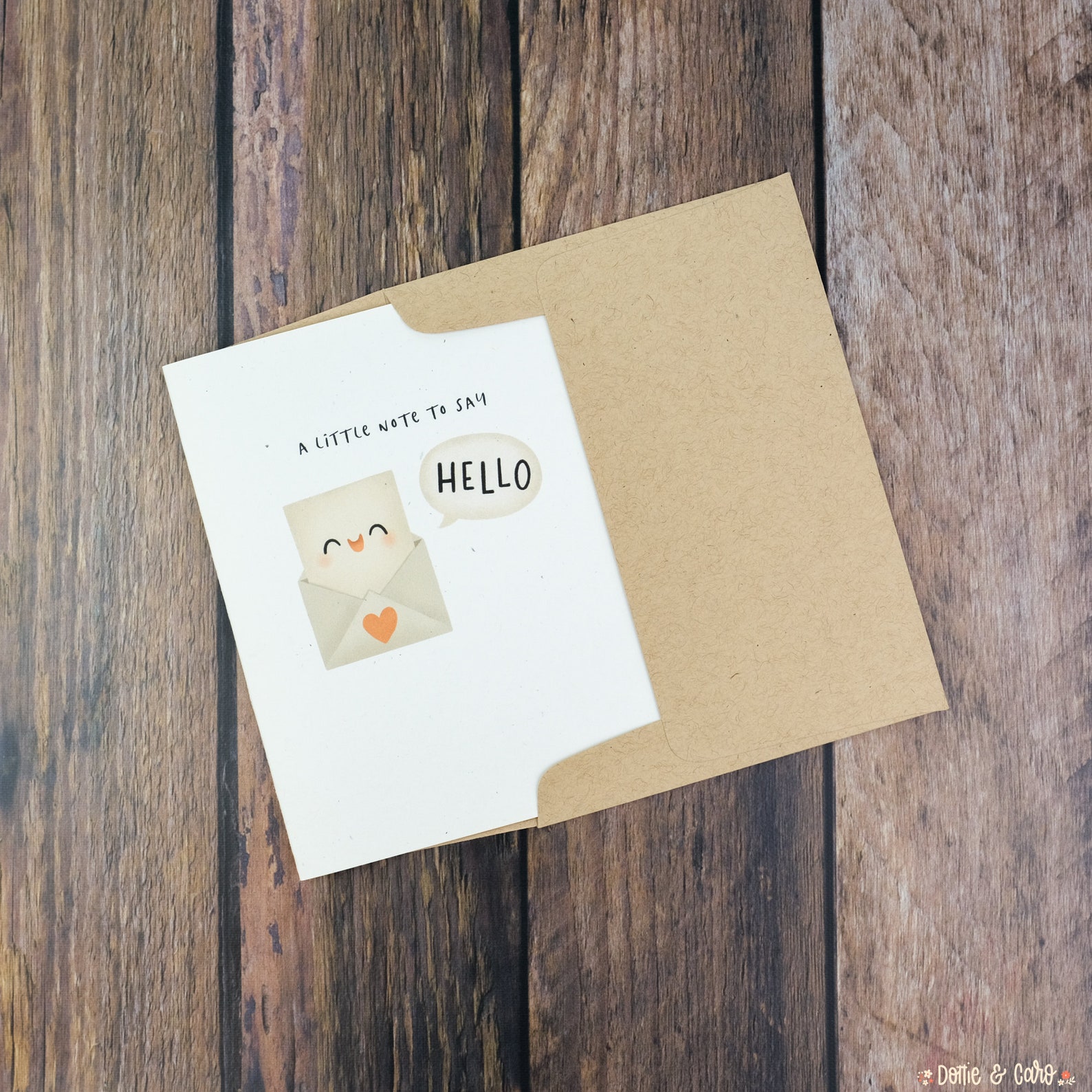 A Little Note to Say Hello Greeting Card Thinking of You | Etsy