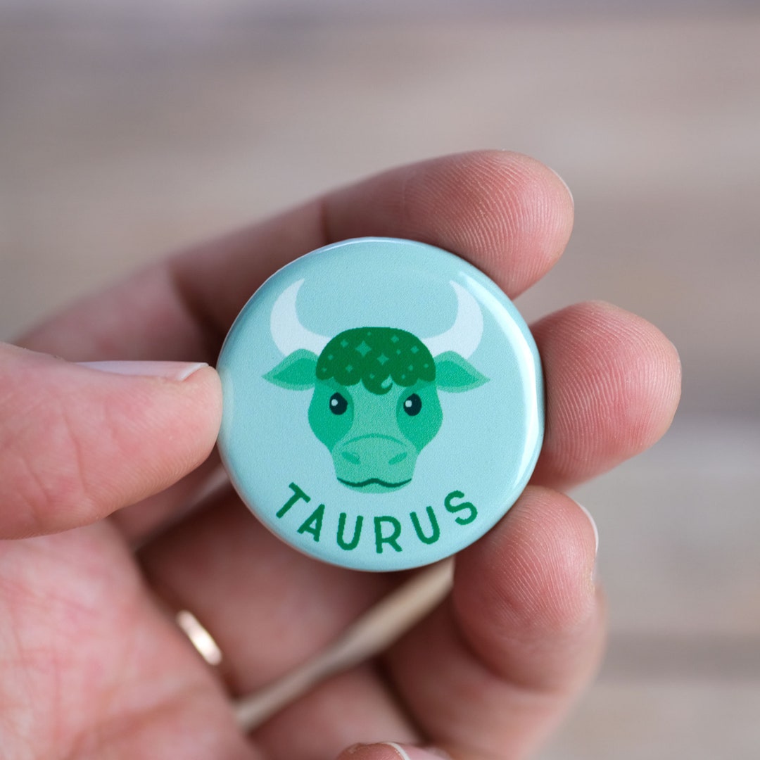 Taurus Bull Pinback Button | Zodiac Button | 1.25 Inch Pin - Etsy