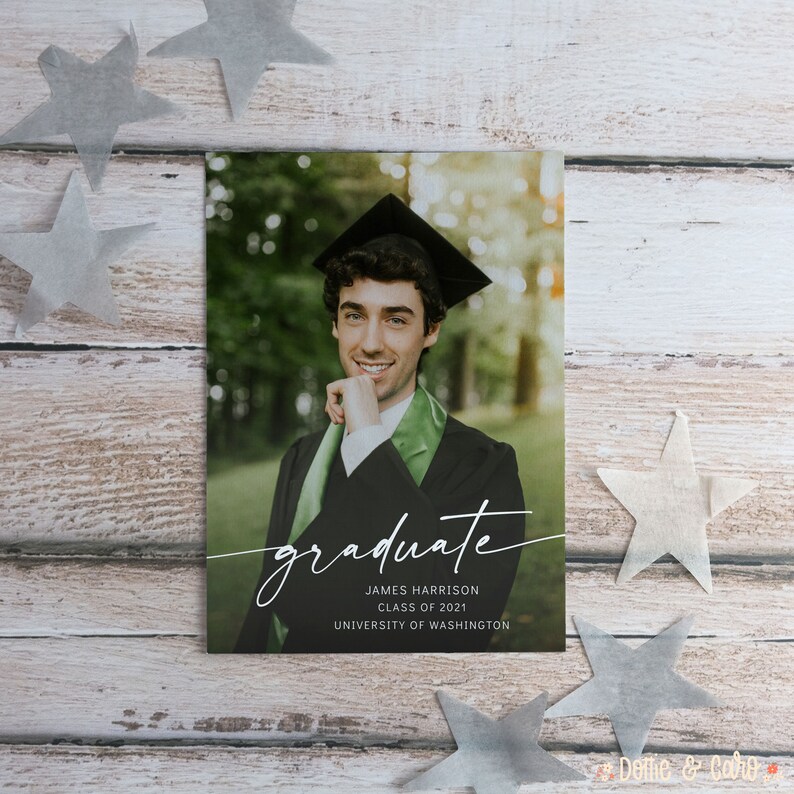 Signature Single Photo Digital Graduation Announcement | Printable ...