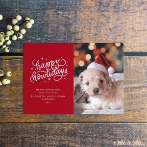 Happy Howlidays Photo Digital Holiday Card Pet Photo Christmas Editable ...