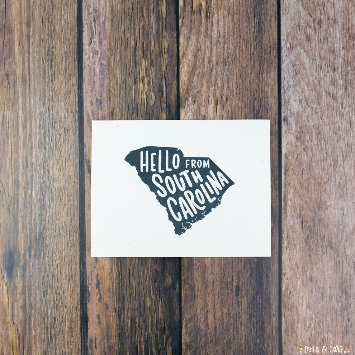 Hello From South Carolina Card Hand Lettered Card A2 Size - Etsy