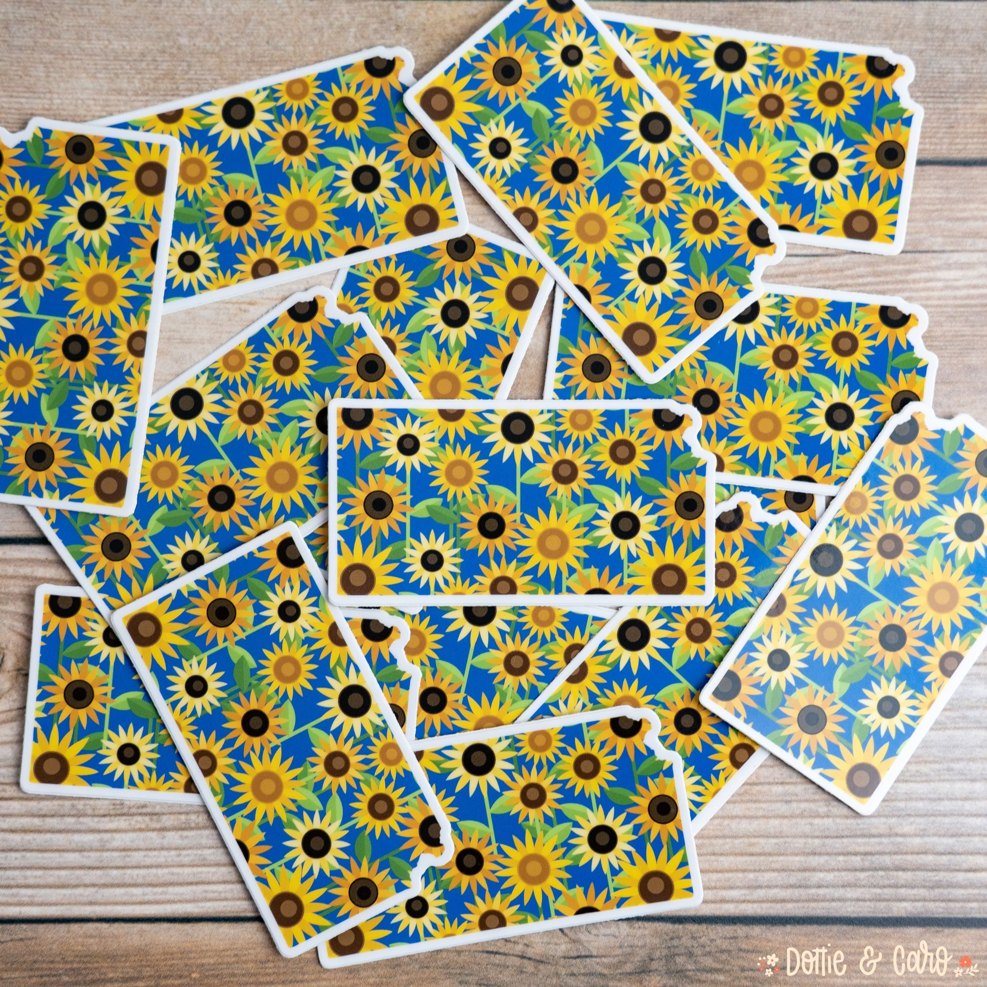 Kansas Sunflowers State Flower 3" Die Cut Vinyl Sticker | Glossy ...