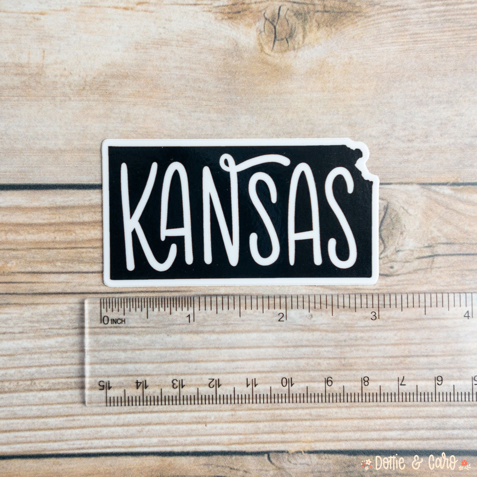 Kansas State Outline Hand Lettered 3 Die Cut Vinyl | Etsy