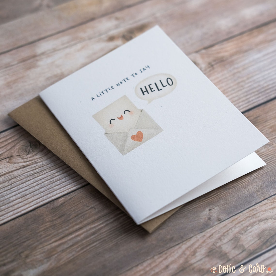 A Little Note to Say Hello Greeting Card Thinking of You | Etsy