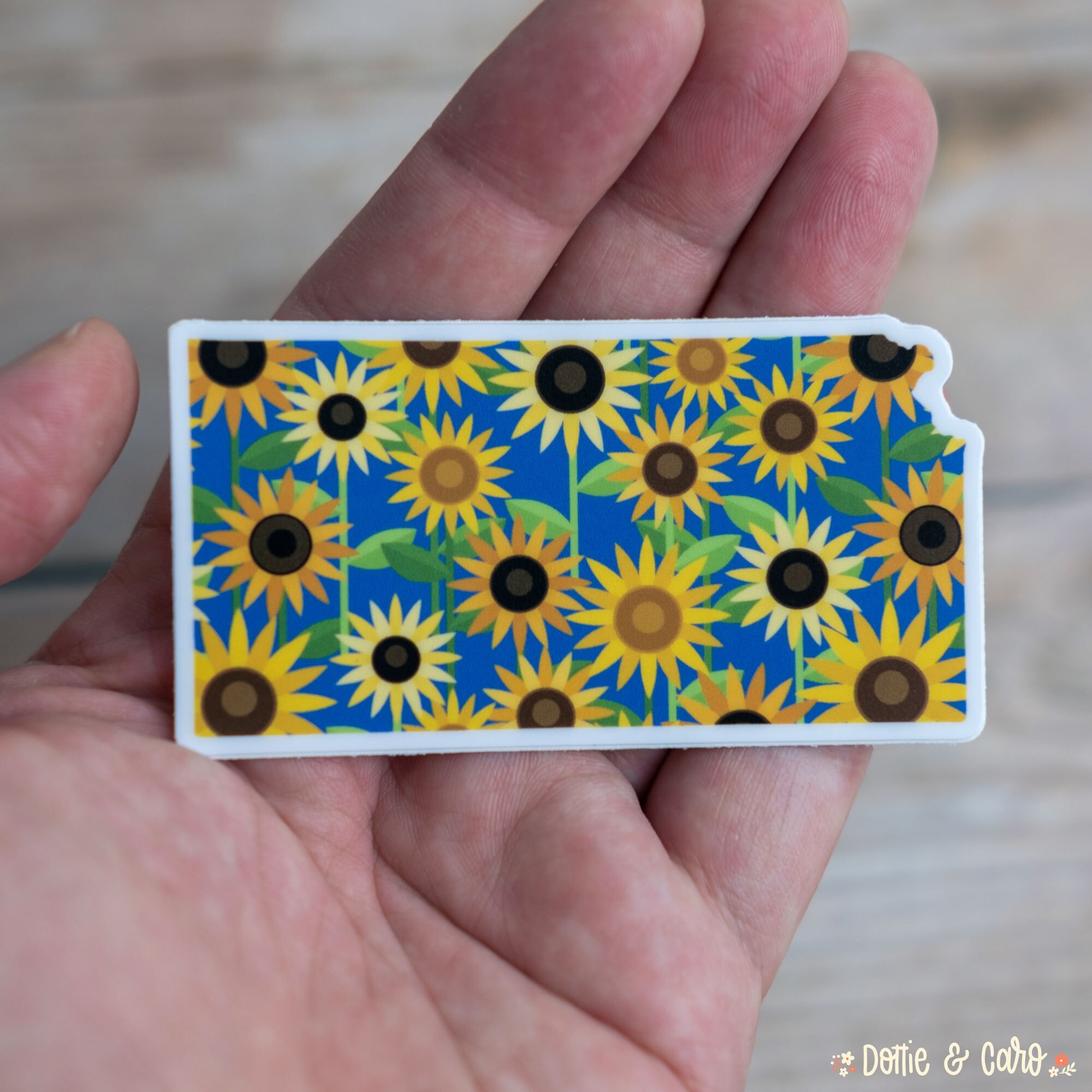 Kansas Sunflowers State Flower 3" Die Cut Vinyl Sticker | Glossy ...