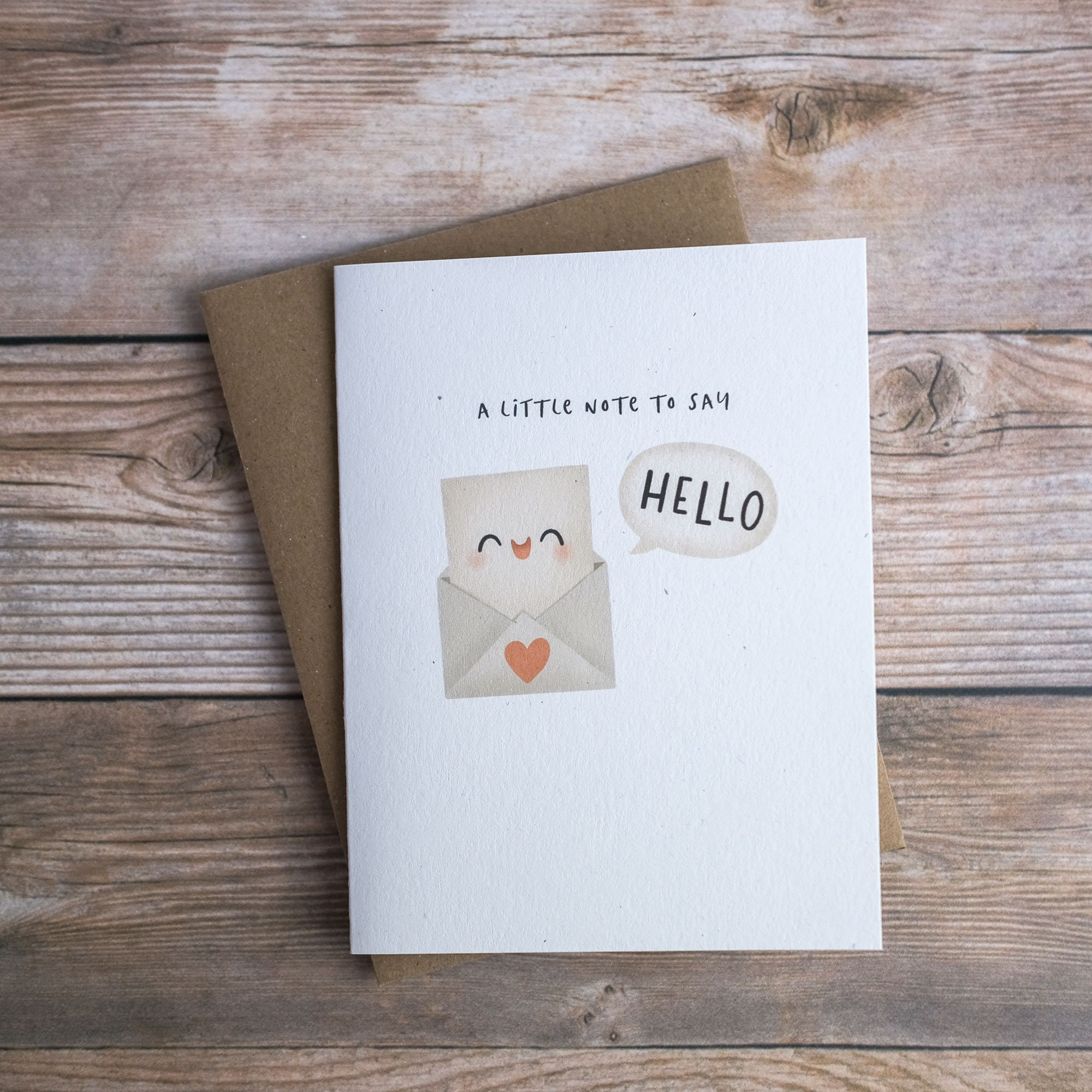 A Little Note to Say Hello Greeting Card Thinking of You | Etsy