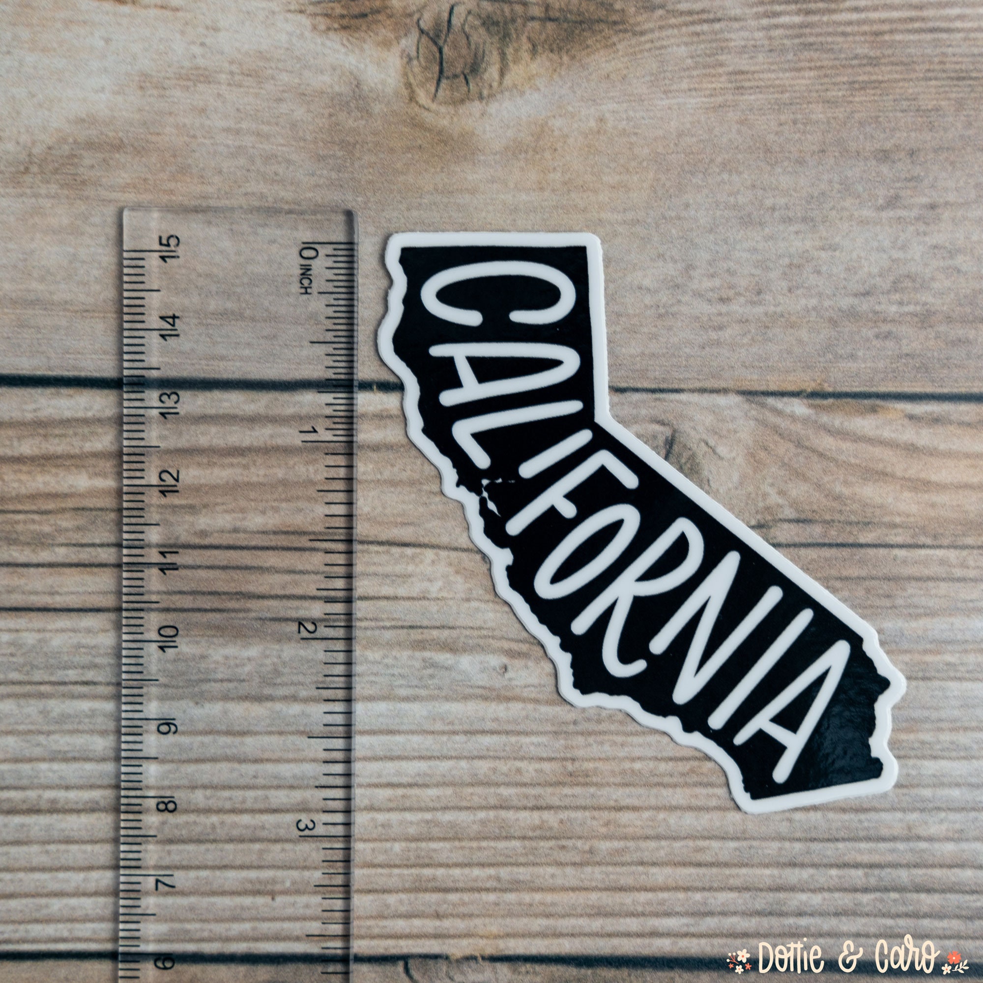 California State Outline Hand Lettered 3 Vinyl Sticker | Etsy