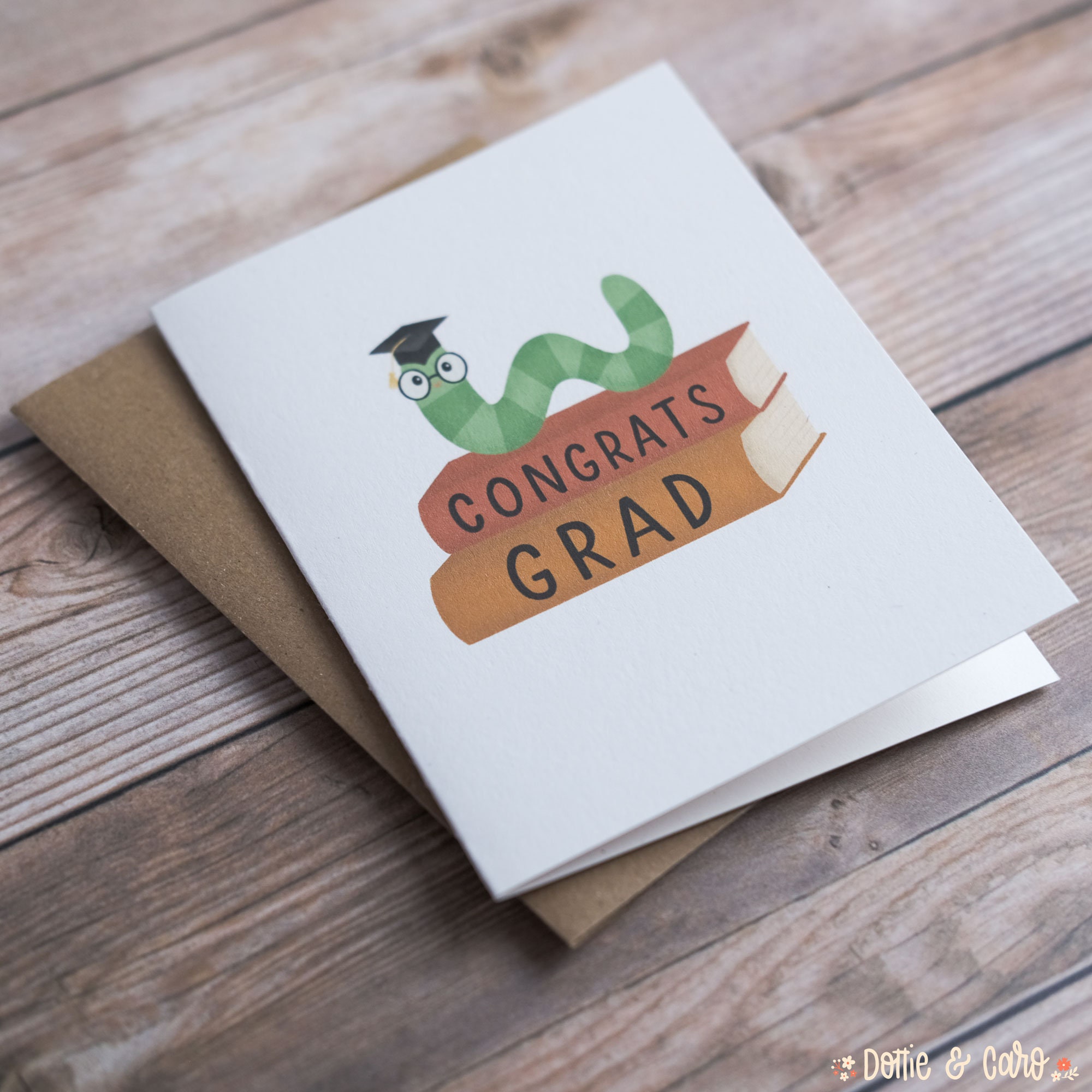 Book Worm Graduation Card Congrats Grad Card Card for | Etsy