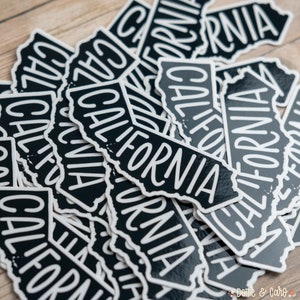 California State Outline Hand Lettered 3" Vinyl Sticker | Glossy ...