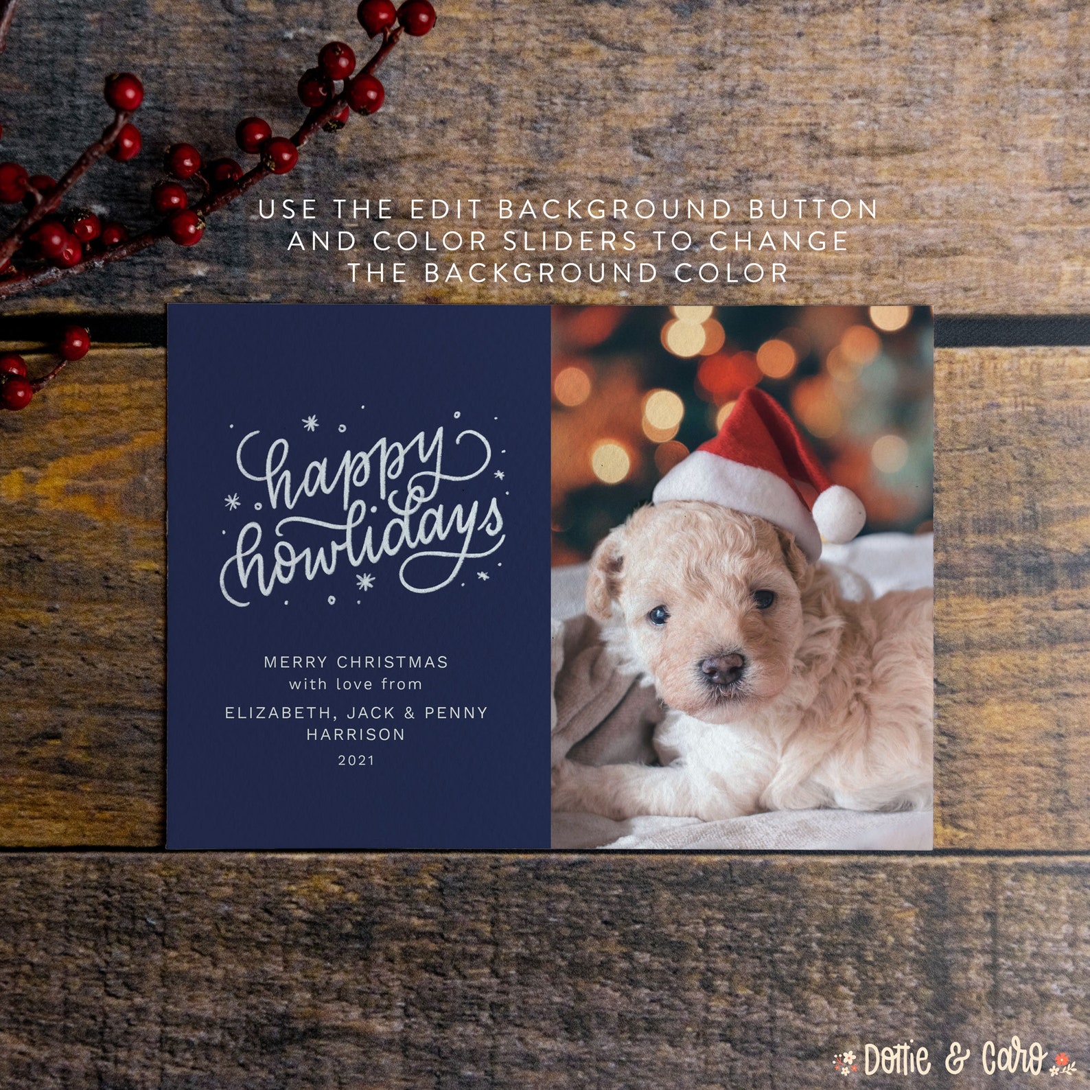 Happy Howlidays Photo Digital Holiday Card Pet Photo - Etsy