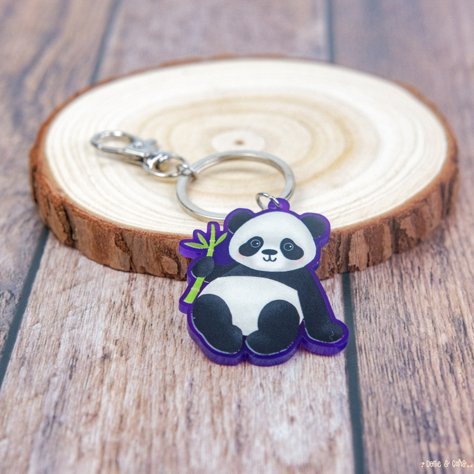 Cute Sitting Panda Keychain | Purple Acrylic Keychain | 2 Inch Charm - Etsy