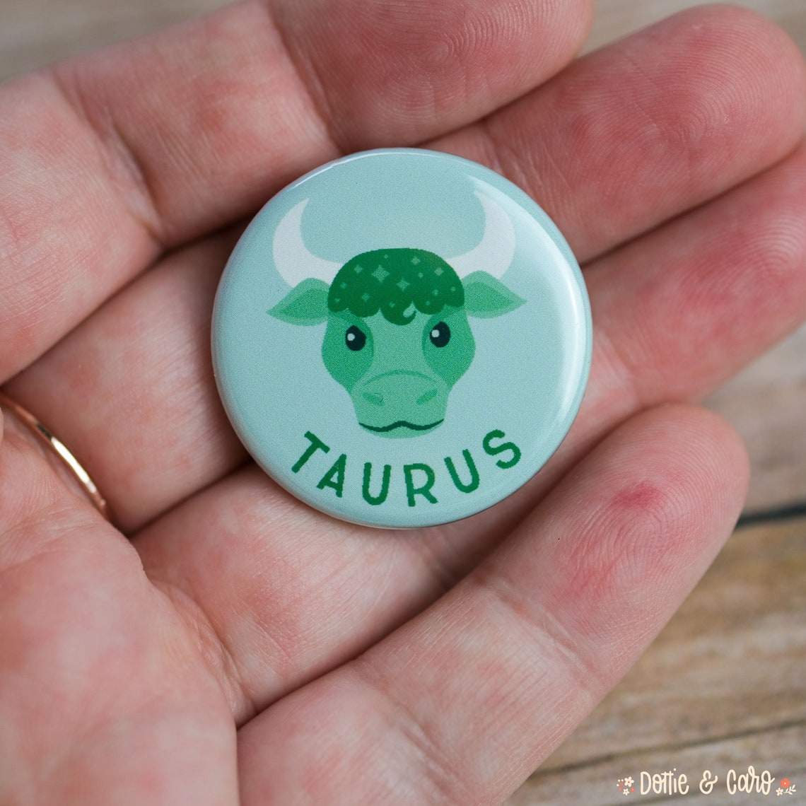 Taurus Bull Pinback Button | Zodiac Button | 1.25 Inch Pin - Etsy