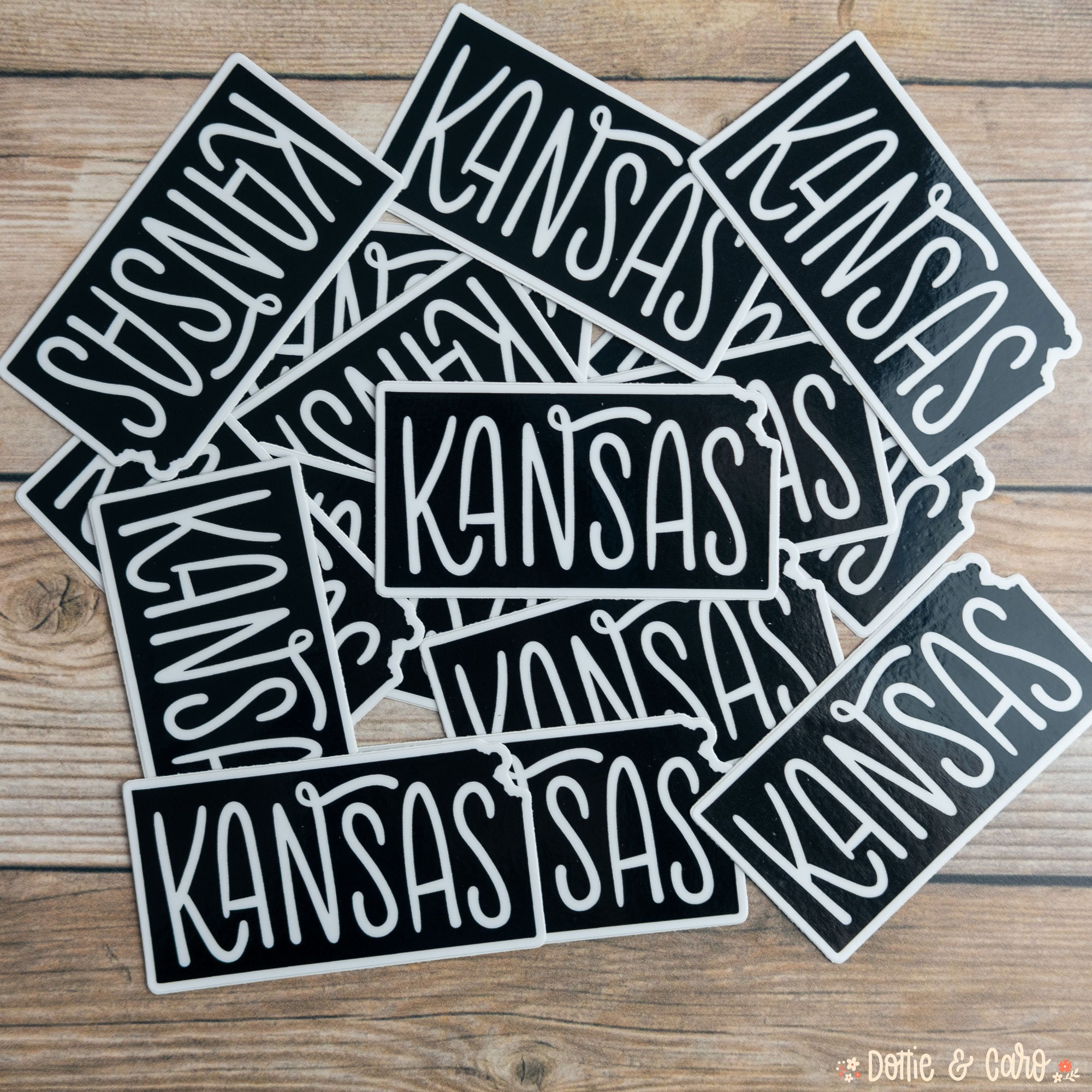 Kansas State Outline Hand Lettered 3 Die Cut Vinyl | Etsy