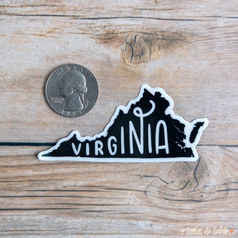 Virginia State Outline Hand Lettered 3 Die Cut Vinyl - Etsy