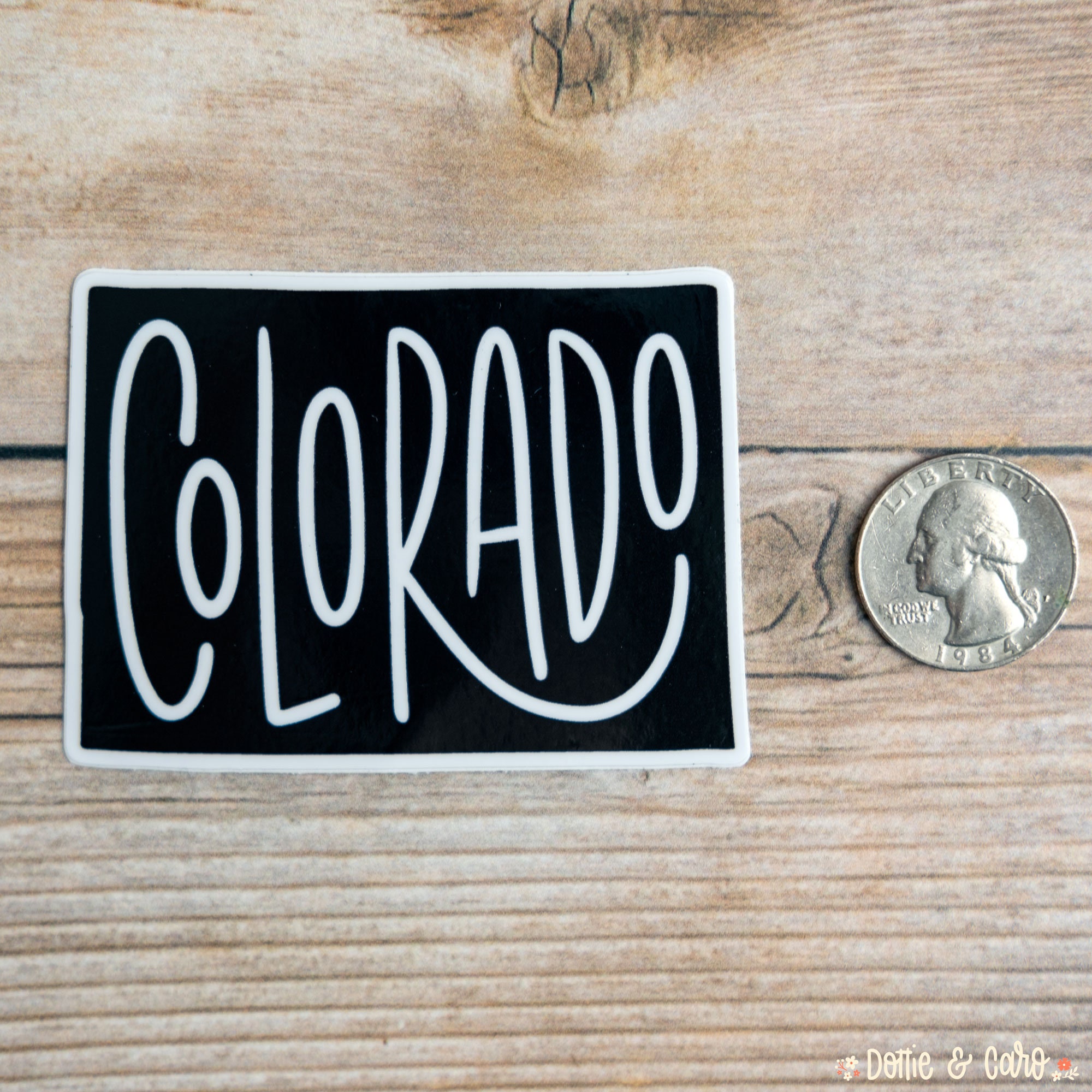 Colorado State Outline Hand Lettered 3" Die Cut Vinyl Sticker | Glossy ...