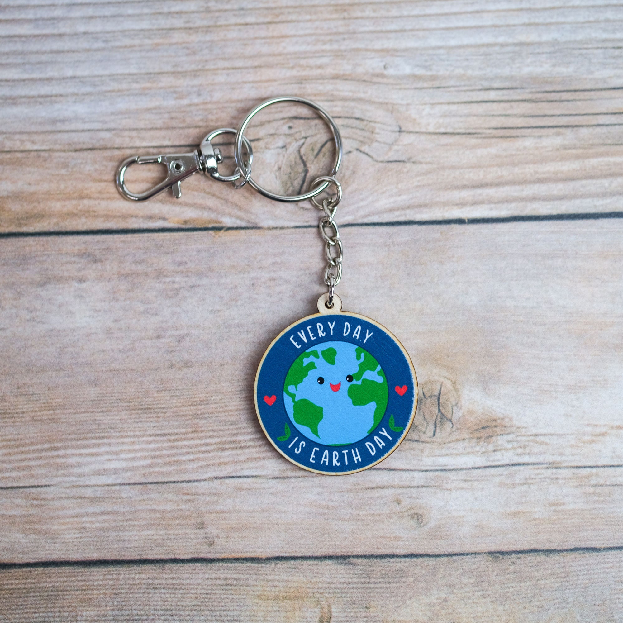 Every Day is Earth Day Wood Keychain Birch Plywood Keychain - Etsy