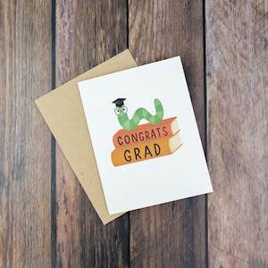 Book Worm Graduation Card | Congrats Grad Card | Card for Graduates ...