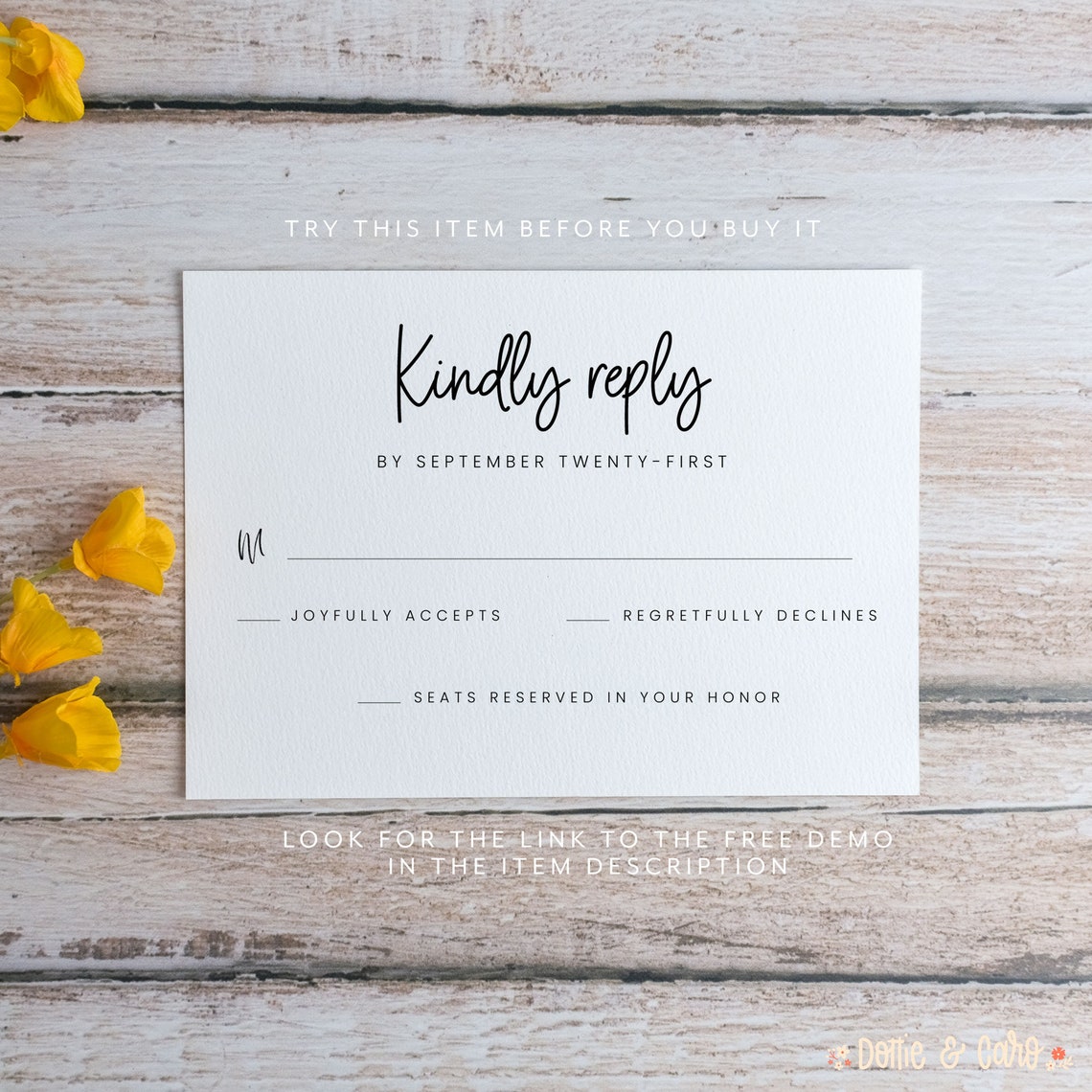 Digital Kindly Reply Script Wedding RSVP Card Response Card | Etsy