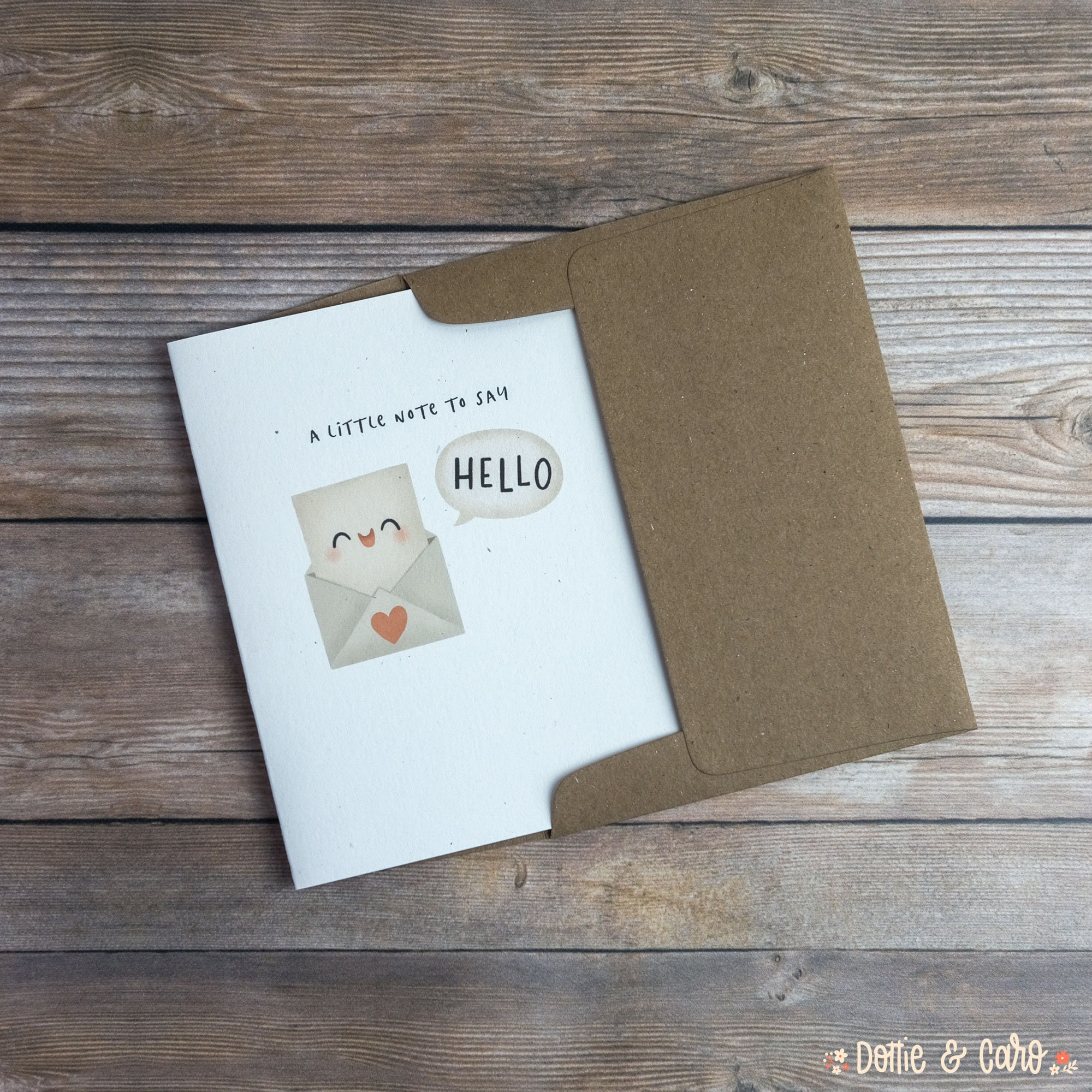 A Little Note to Say Hello Greeting Card Thinking of You | Etsy